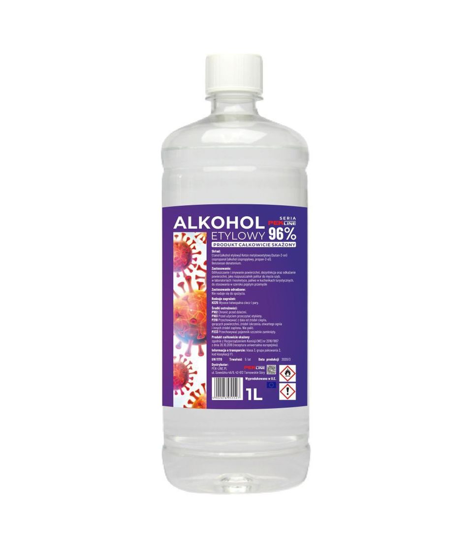 ALKOHOL ETYLOWY ETANOL SPIRYTUS DEZYNFEKCJA 96% 1L - ERLI.pl ALKOHOL ETYLOWY ETANOL SPIRYTUS DEZYNFEKCJA 96% 1L - ERLI.pl