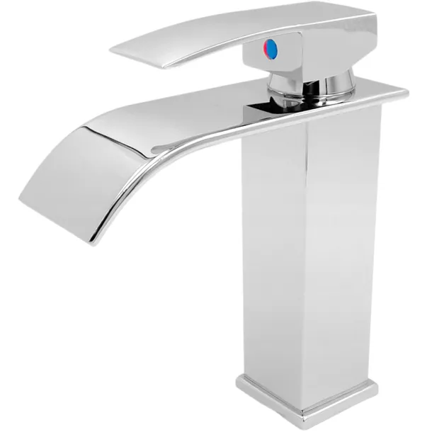 BATERIA ŁAZIENKOWA STOJĄCA CHROM KRAN DO UMYWALKI Z PERLATOREM KOMPLET ...