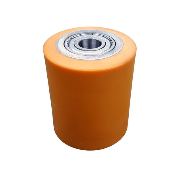 Rolka stalowo - poliuretanowa 82 mm x 100 mm do wózka paletowego - ERLI.pl