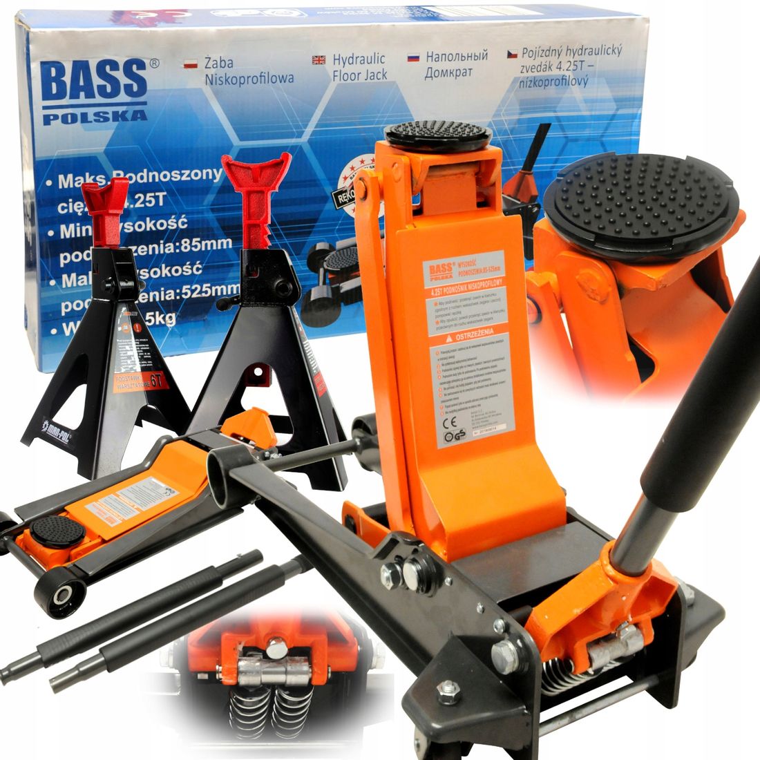PODNOŚNIK ŻABA 4T HYDRAULICZNY + KOBYŁKI 6T 600mm - ERLI.pl