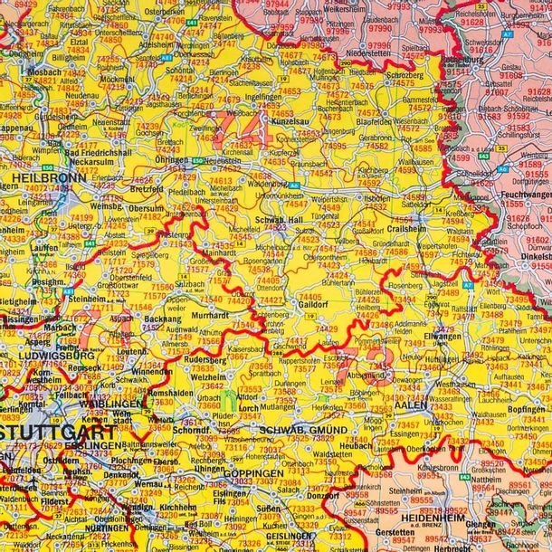 NIEMCY KODOWA MAPA ŚCIENNA NIEMIEC KODY POCZTOWE - ERLI.pl NIEMCY KODOWA MAPA ŚCIENNA NIEMIEC KODY POCZTOWE - ERLI.pl