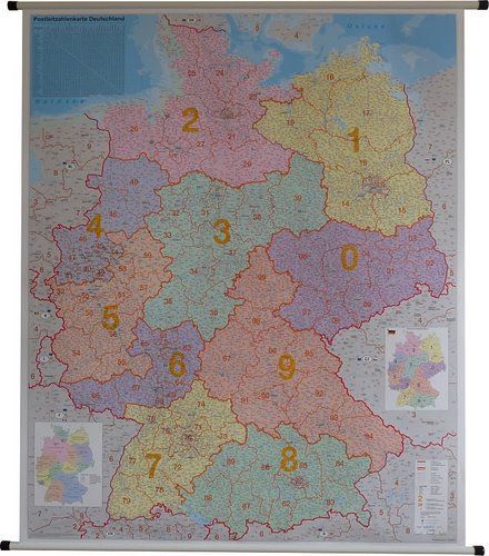 NIEMCY MAPA ŚCIENNA KODOWA KODY POCZTOWE – 57240090 - ERLI.pl NIEMCY MAPA ŚCIENNA KODOWA KODY POCZTOWE – 57240090 - ERLI.pl