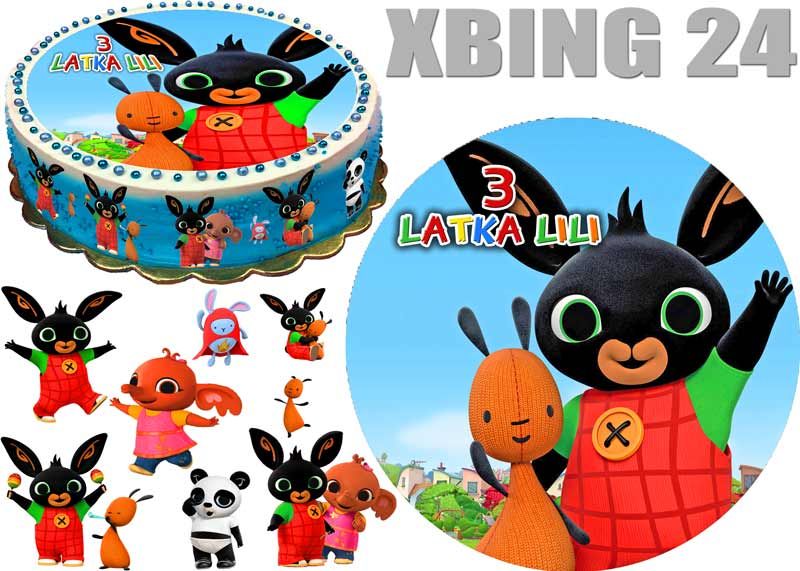 Opłatek na tort KRÓLICZEK BING + 10 POSTACI + DEDYKACJA XBING 24 - ERLI.pl