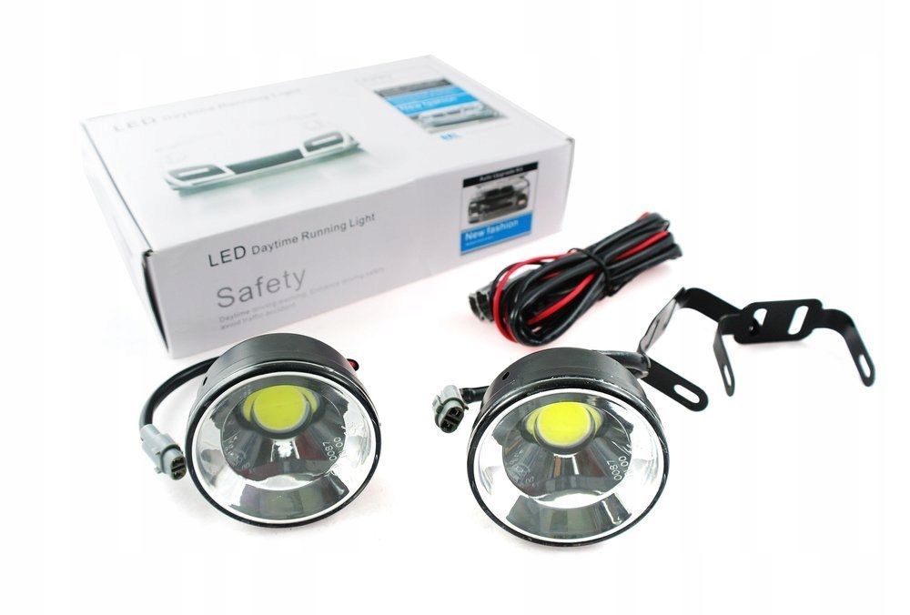 MOCNE ŚWIATŁA DZIENNE DO AUTA LAMPY LED OKRĄGŁE - ERLI.pl