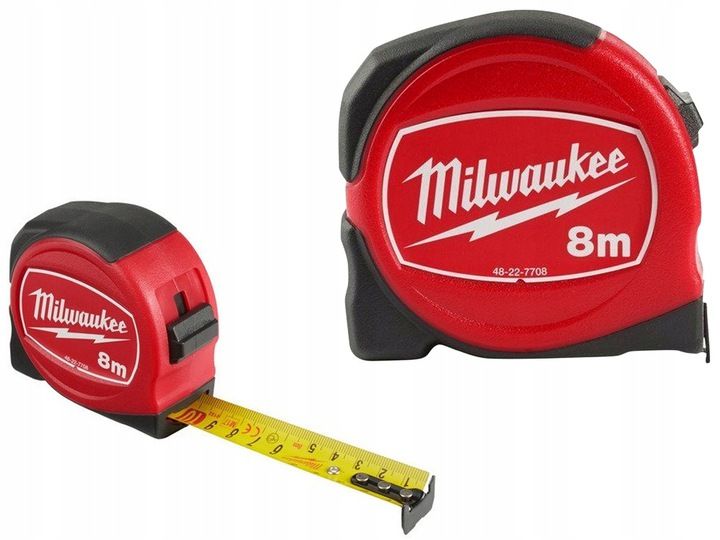MILWAUKEE MIARA ZWIJANA MIARKA METRÓWKA SLIM 8M/25 - ERLI.pl