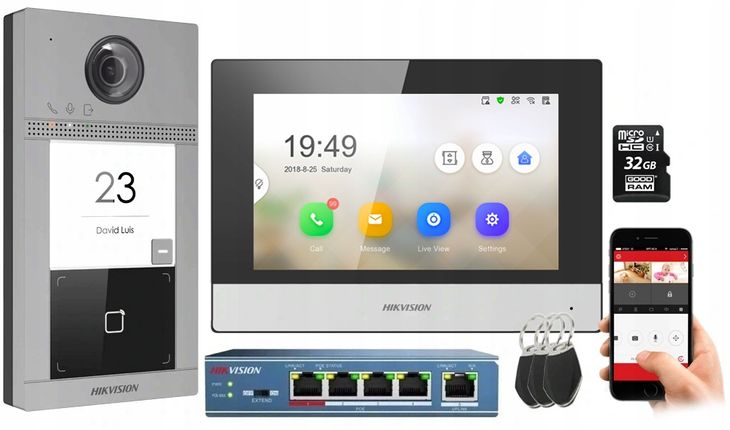 WIDEODOMOFON WiFi DOMOFON IP 7'' HIKVISION Online - ERLI.pl