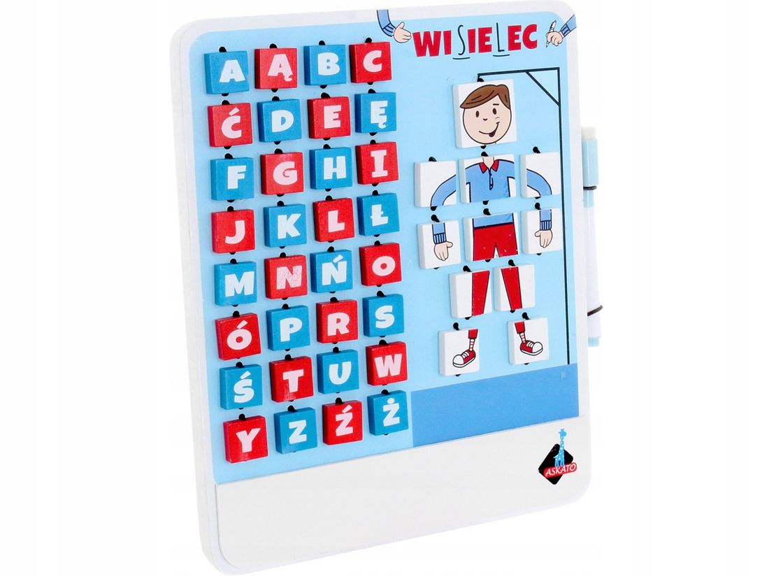 ASKATO WISIELEC Drewniana GRA Słowna Alfabet – 4533932 - ERLI.pl