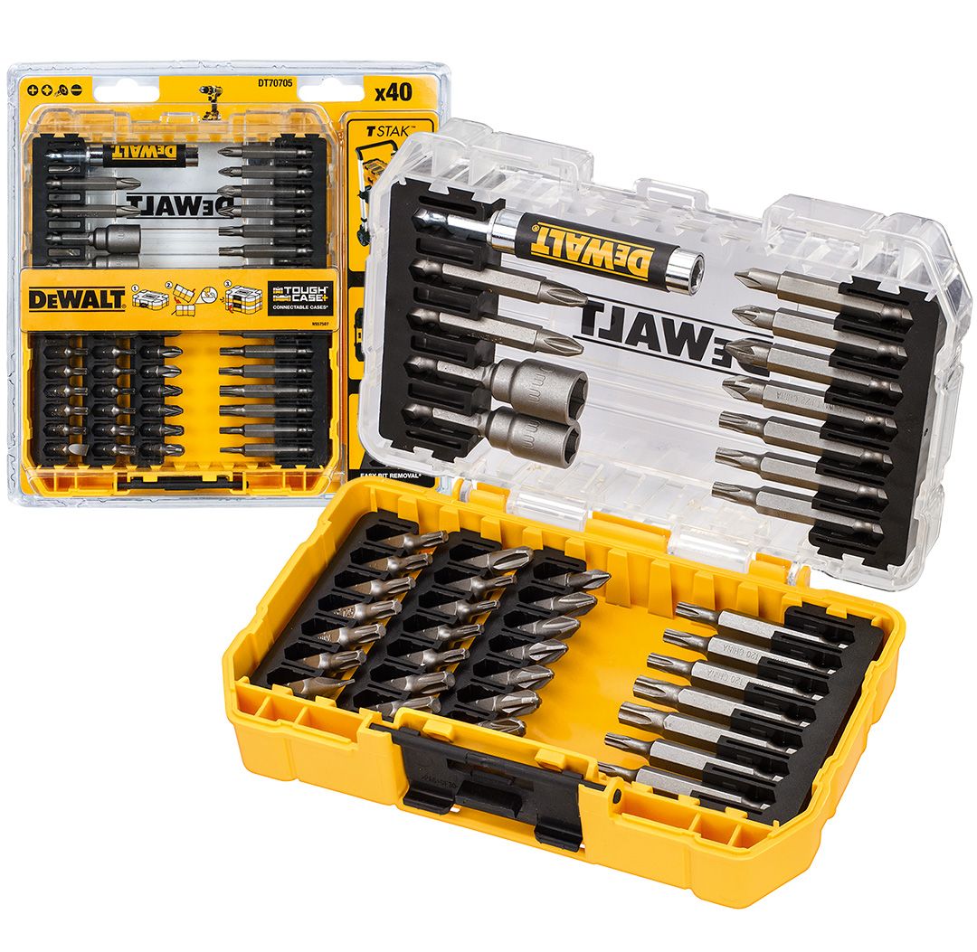 Zestaw bitów nasadek 40 sztuk 1/4' DeWALT DT70705 - ERLI.pl