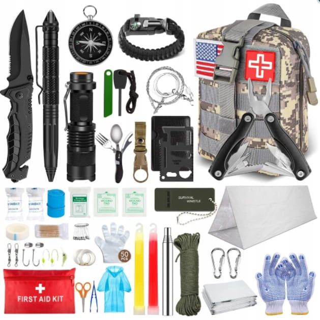 ZESTAW SURVIVALOWY NIEZBĘDNIK PRZETRWANIA 105W1 - ERLI.pl