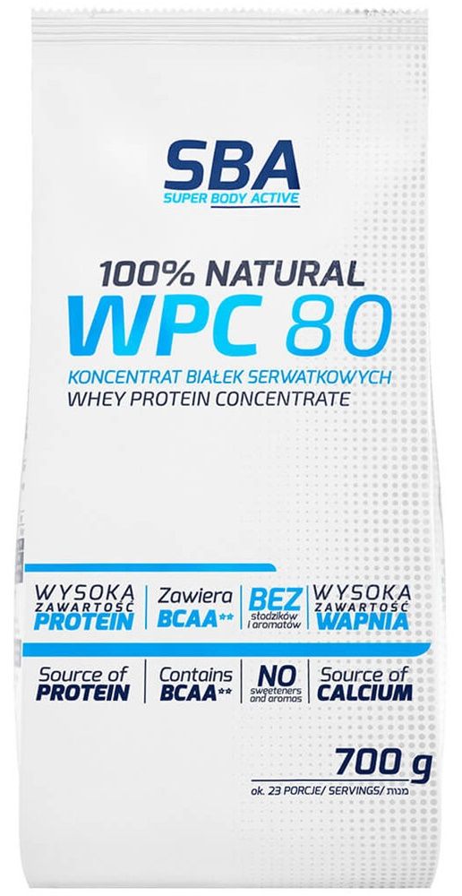 WPC 80 Natural - Koncentrat białek serwatkowych 700 g - SBA Mlekovita ...