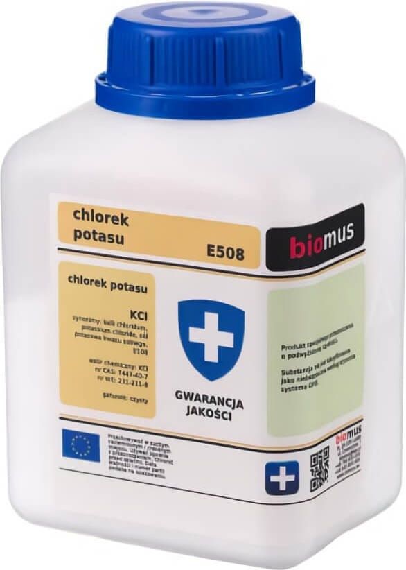 Chlorek potasu KCl sól potasowa kwasu solnego potassium chloride 500g ...
