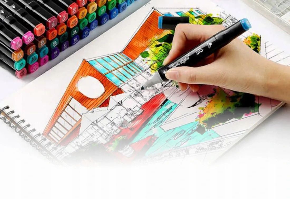 FLAMASTRY MARKERY ALKOHOLOWE TOUCH PRO+ 168 SZTUK + BLOK RYSUNKOWY ...