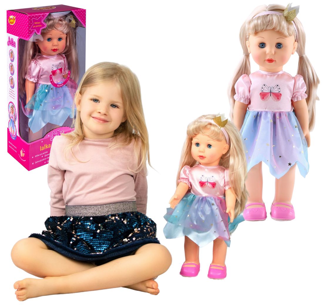 LALKA CHODZĄCA MÓWIĄCA PL ŚPIEWA INTERAKTYWNA 41cm - ERLI.pl