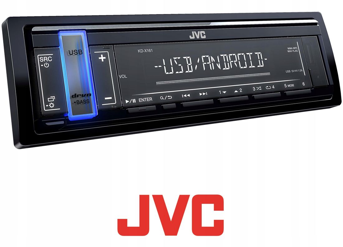 JVC KD-X161 RADIO SAMOCHODOWE DMR 1-DIN USB/FLAC - ERLI.pl