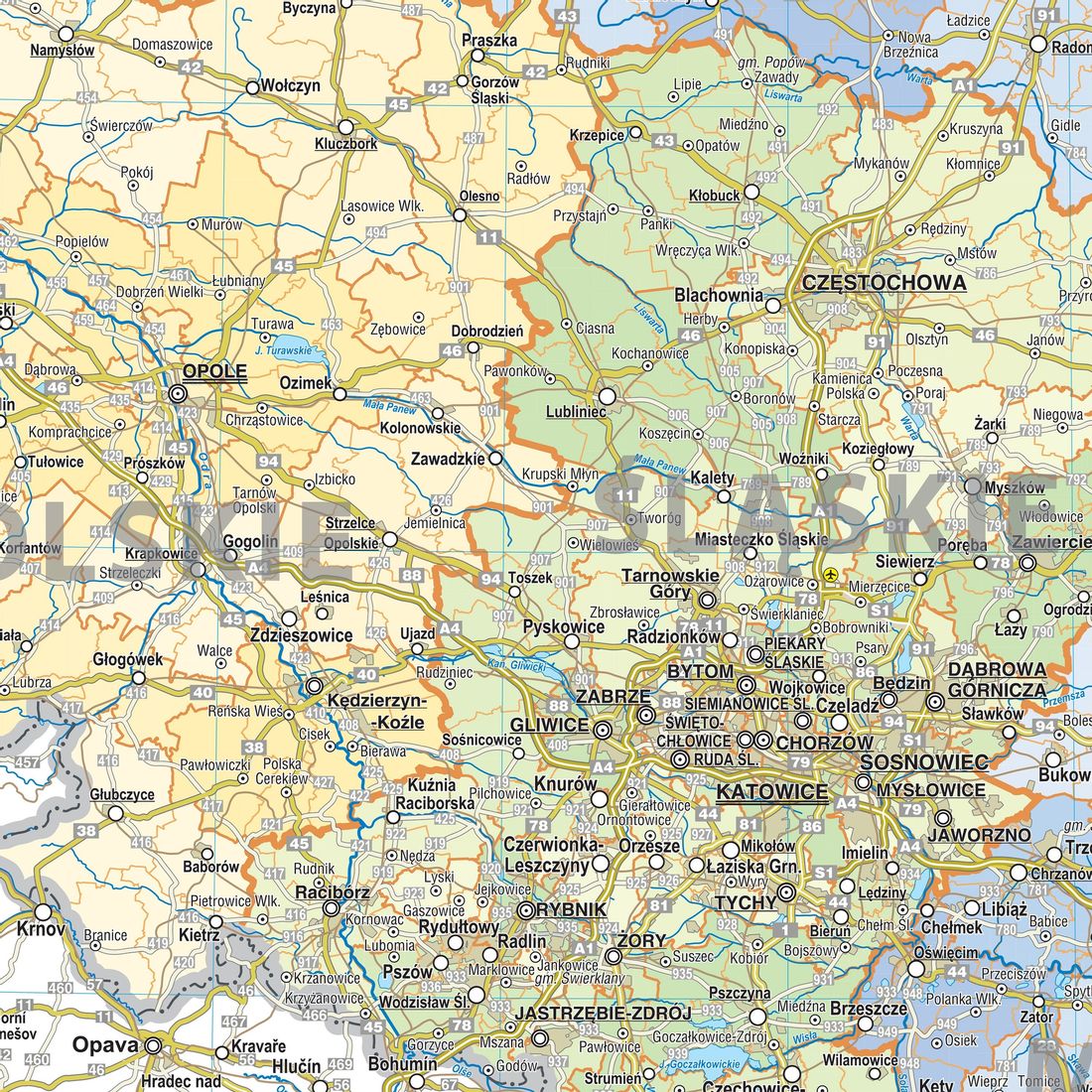 POLSKA MAPA ŚCIENNA DROGOWA RURKI PCV COMPASS - ERLI.pl