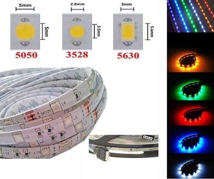 Kolorowe ledy LED RGB z pilotem do oświetlenia – 120686032 - ERLI.pl