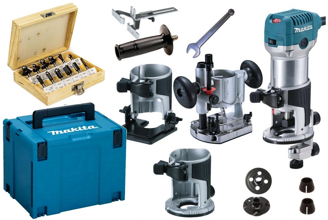 MAKITA RT0700CX2J FREZARKA WYCINARKA 710W +FREZY - ERLI.pl