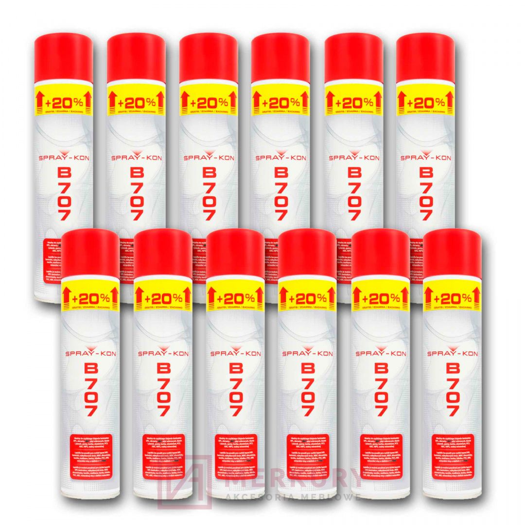 Spray-Kon B707 600ML KLEJ KONTAKTOWY W SPRAYU x12 – 122270601 - ERLI.pl
