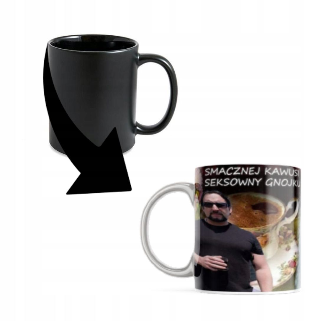 Kubek smacznej kawusi seksowny czarny magiczny - ERLI.pl