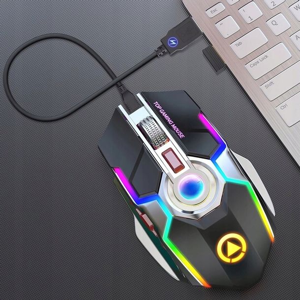 MYSZKA GAMINGOWA PODŚWIETLANA MYSZ RGB DLA GRACZY - ERLI.pl MYSZKA GAMINGOWA PODŚWIETLANA MYSZ RGB DLA GRACZY - ERLI.pl