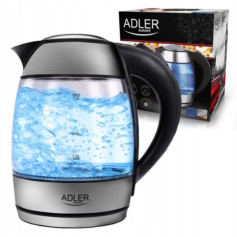 CZAJNIK ELEKTRYCZNY SZKLANY ADLER 1,7L 2200W - ERLI.pl