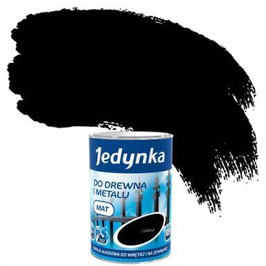 FARBA DO DREWNA I METALU JEDYNKA CZARNY MAT 5L - ERLI.pl