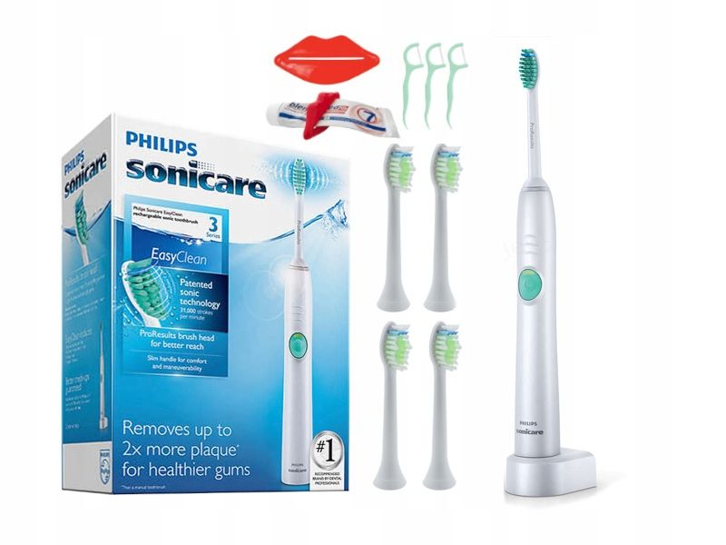 SZCZOTECZKA SONICZNA PHILIPS SONICARE EASY CLEAN + 4 końcówki - ERLI.pl