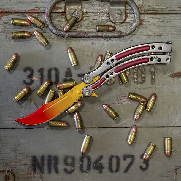 NÓŻ CS:GO MOTYLKOWY MOTYLEK OSTRY BOWIE FADE - ERLI.pl NÓŻ CS:GO MOTYLKOWY MOTYLEK OSTRY BOWIE FADE - ERLI.pl