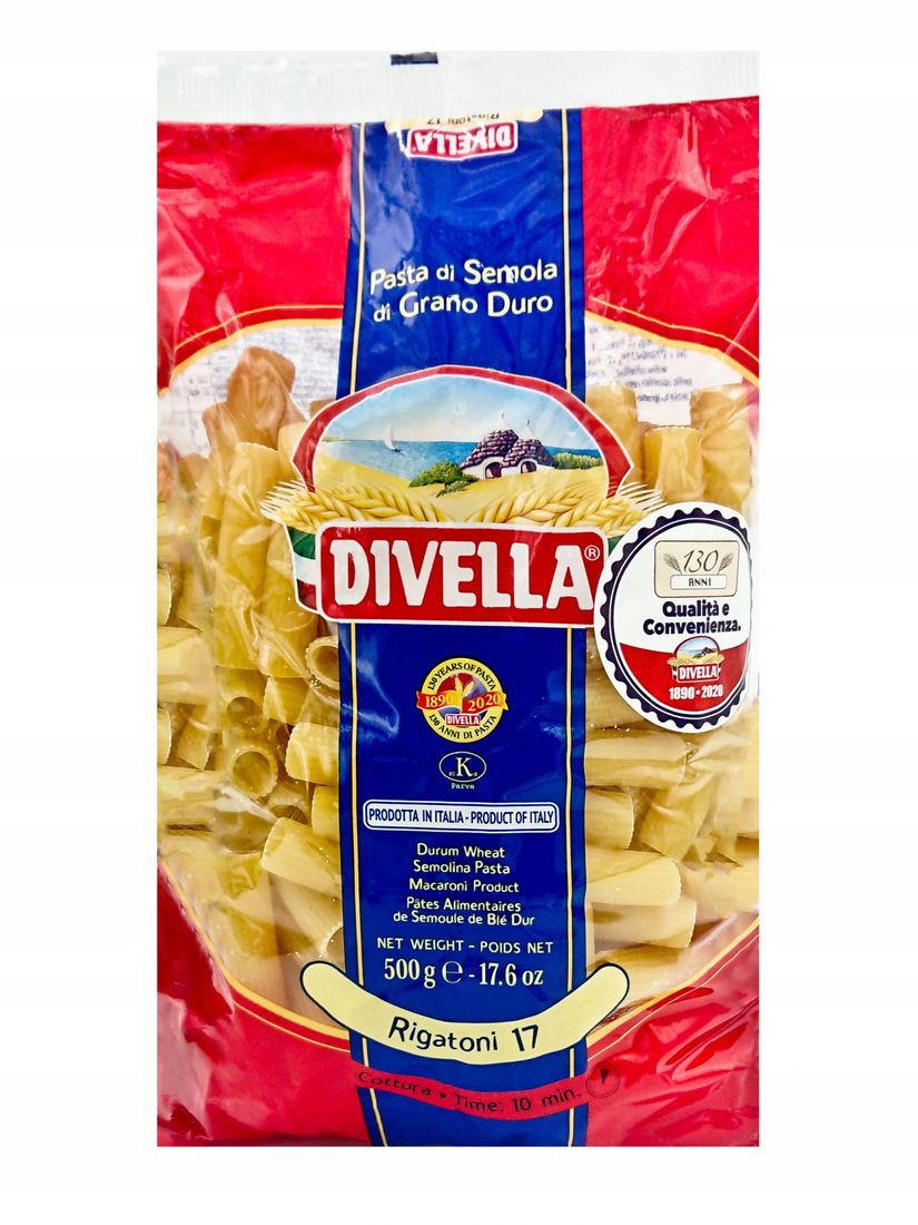 Makaron RIGATONI 500g Divella RURKI TUBKI - ERLI.pl