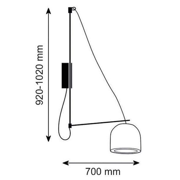 Kinkiet LAMPA ścienna KABE 9018 Shilo metalowa OPRAWA na wysięgniku ...