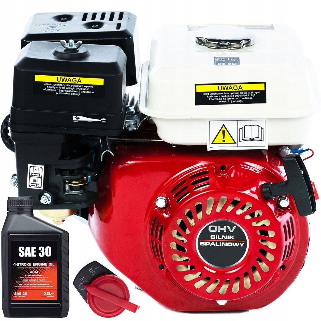 SILNIK SPALINOWY 7KM GX160 OHV WAŁEK 20MM + OLEJ - ERLI.pl