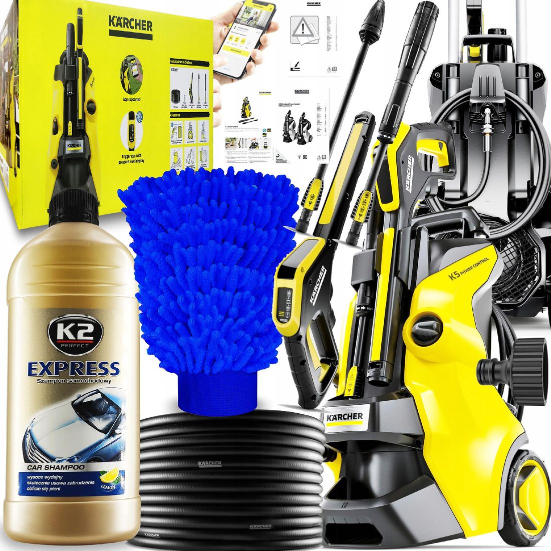 MYJKA CIŚNIENIOWA KARCHER K 5 POWER CONTROL ZESTAW - ERLI.pl