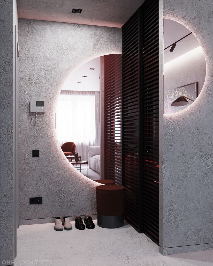 Lustro Półokrągłe Led Ścięte Półkole 120 Podświetlane Loft - ERLI.pl