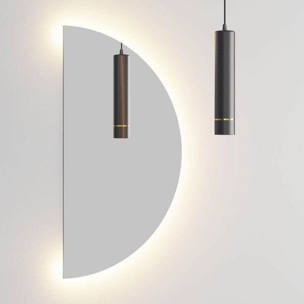 Lustro Półokrągłe Led Ścięte Półkole 120 Podświetlane Loft - ERLI.pl