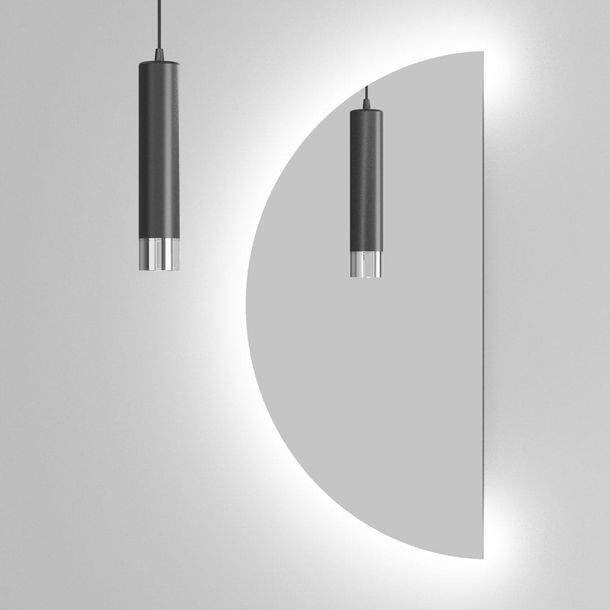 Lustro Półokrągłe Led Ścięte Półkole 120 Podświetlane Loft - ERLI.pl