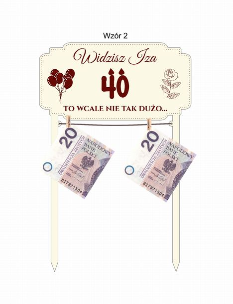 Topper na tort Widzisz "40" to wcale nie tak dużo - ERLI.pl