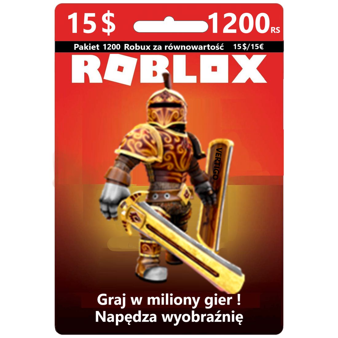ROBLOX - Karta na 1200 Robux - ERLI.pl