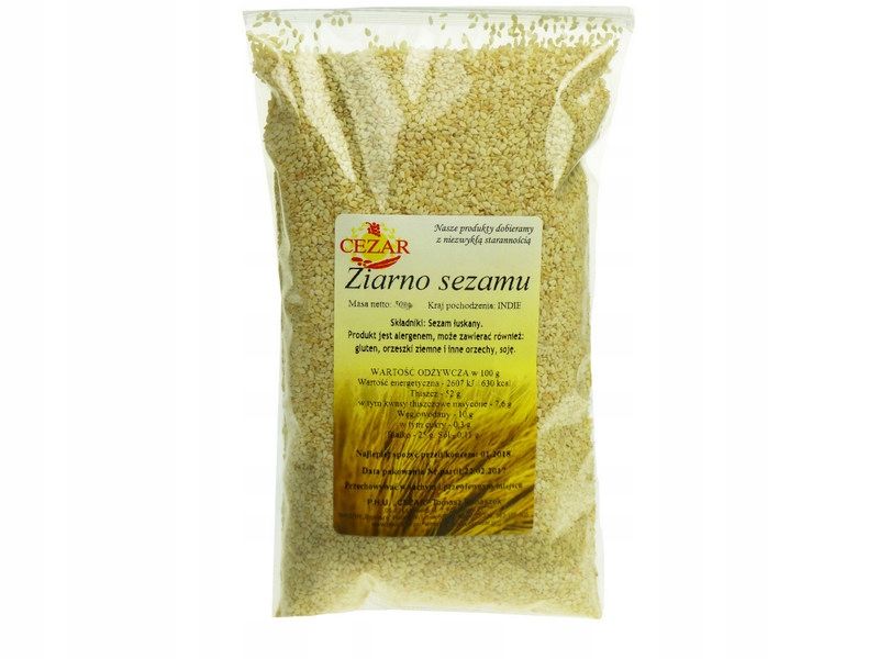 Sezam łuskany 1 kg BIAŁY ziarno ziarna sezamu - ERLI.pl Sezam łuskany 1 kg BIAŁY ziarno ziarna sezamu - ERLI.pl
