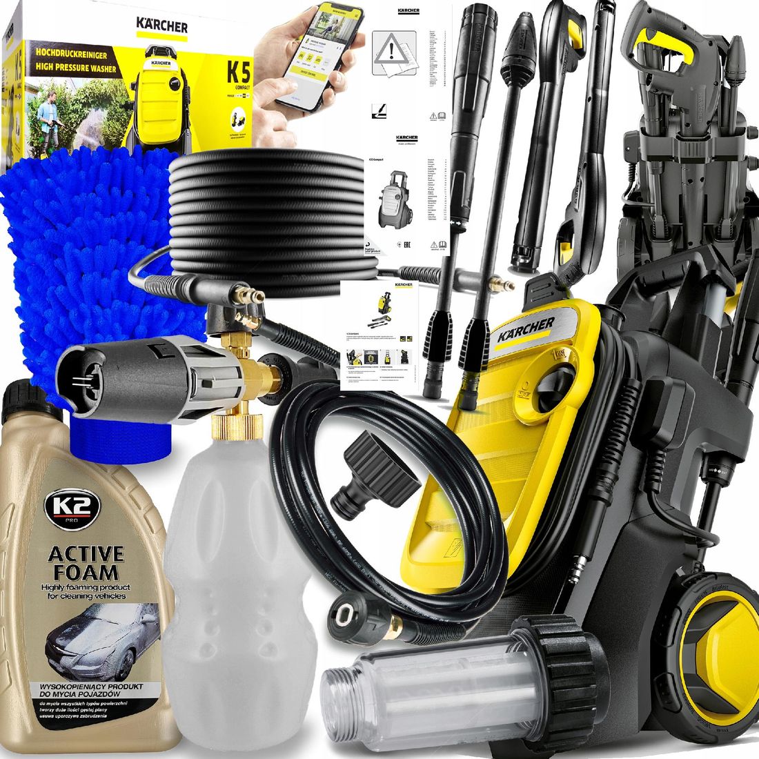 MYJKA CIŚNIENIOWA KARCHER K5 COMPACT ZESTAW ZASIĘG - ERLI.pl