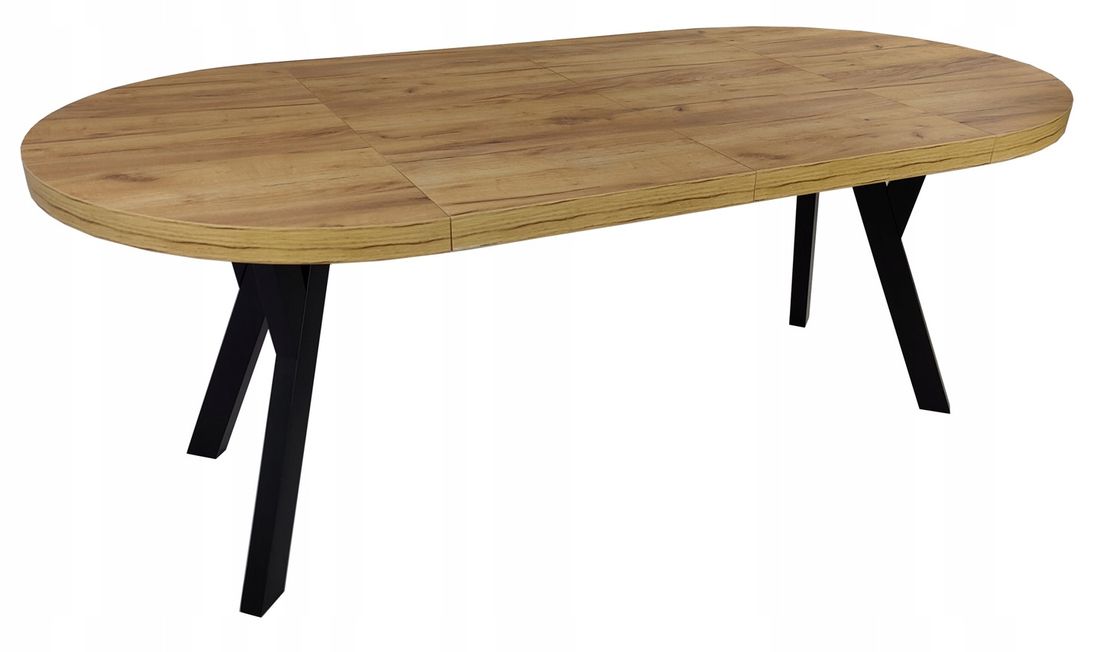 Stół okrągły MK3 LOFT dąb craft rozkładany 100/300 – 134764914 - ERLI.pl