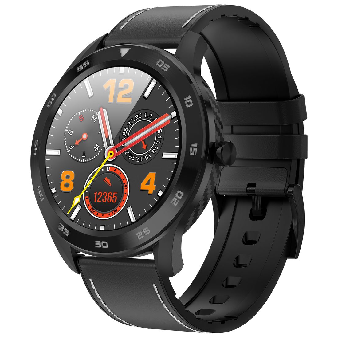 Exclusive Smartwatch DT98 Meski Krokomierz (CZARNY SKÓRZANY) - ERLI.pl