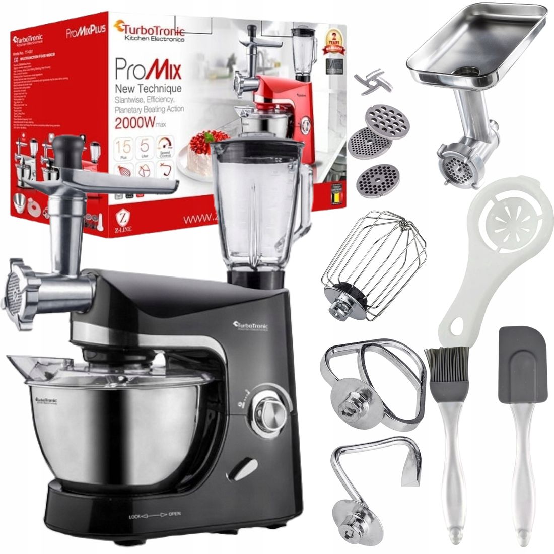 Robot Kuchenny Turbotronic Planetarny Mikser Blender 2000W Misa 5L ...