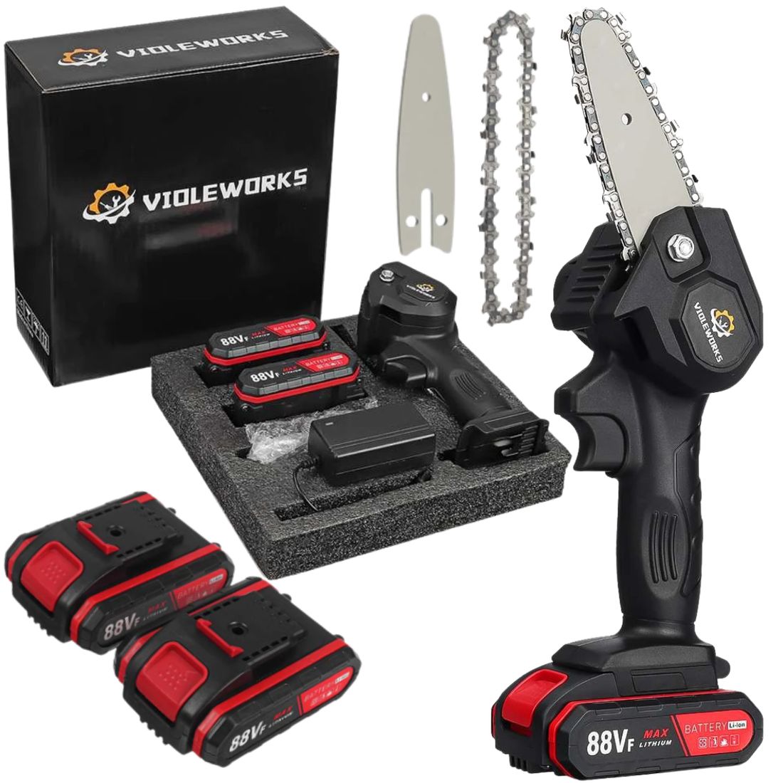 MINI PIŁA Akumulatorowa Ogrodowa Elektryczna 4 Cal Pilarka Ręczna ...