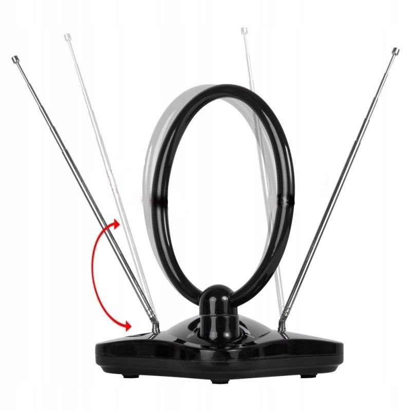 Najmocniejsza antena pokojowa DVB-T2 VHF/UHF/FM wzmacniacz 45dB – 127480033 - ERLI.pl