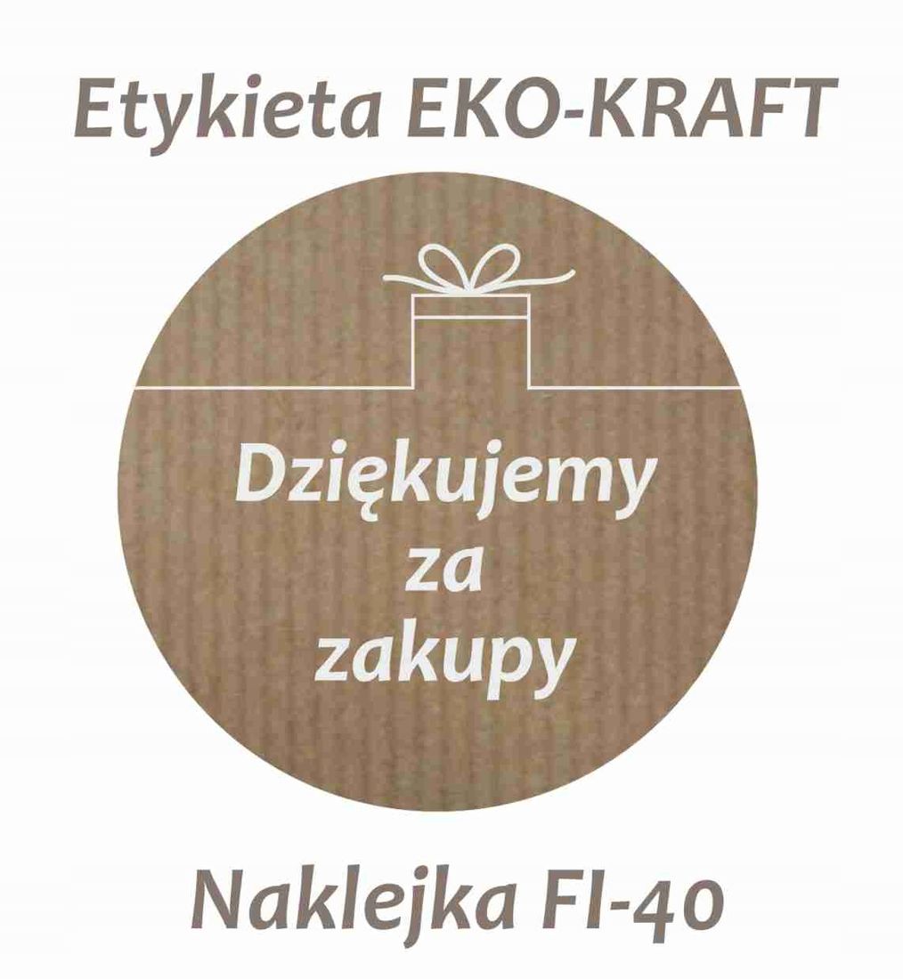 DZIĘKUJEMY ZA ZAKUPY naklejka etykieta EKO KRAFT - ERLI.pl