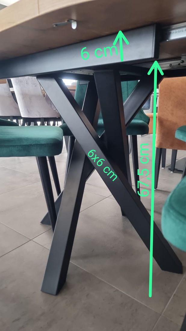 Stół nowoczesny rozkładany Lego 140/180 blat laminat metalowe nogi ...