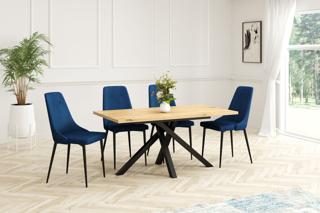 Stół nowoczesny rozkładany Lego 140/180 blat laminat metalowe nogi ...