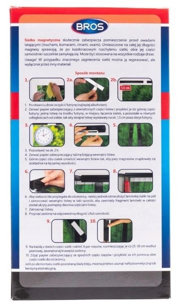 BROS - moskitiera siatka na drzwi magnetyczna 100x220 czarna - ERLI.pl BROS - moskitiera siatka na drzwi magnetyczna 100x220 czarna - ERLI.pl