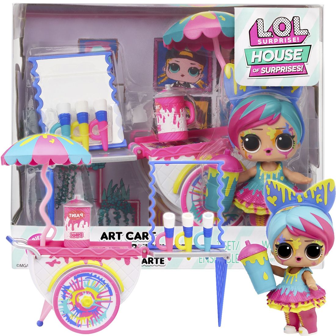 LOL Surprise House Of Surprises Art Cart z Lalką Splatters 583806 - ERLI.pl