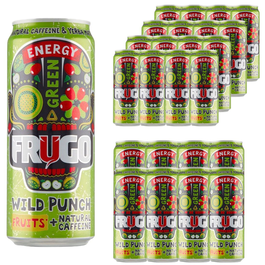 Frugo Wild Punch Green Energy napój Gazowany 330ml x 24 sztuki - ERLI.pl Frugo Wild Punch Green Energy napój Gazowany 330ml x 24 sztuki - ERLI.pl